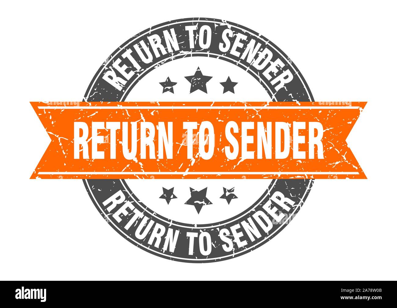 return to sender round stamp with orange ribbon. return to sender Stock ...