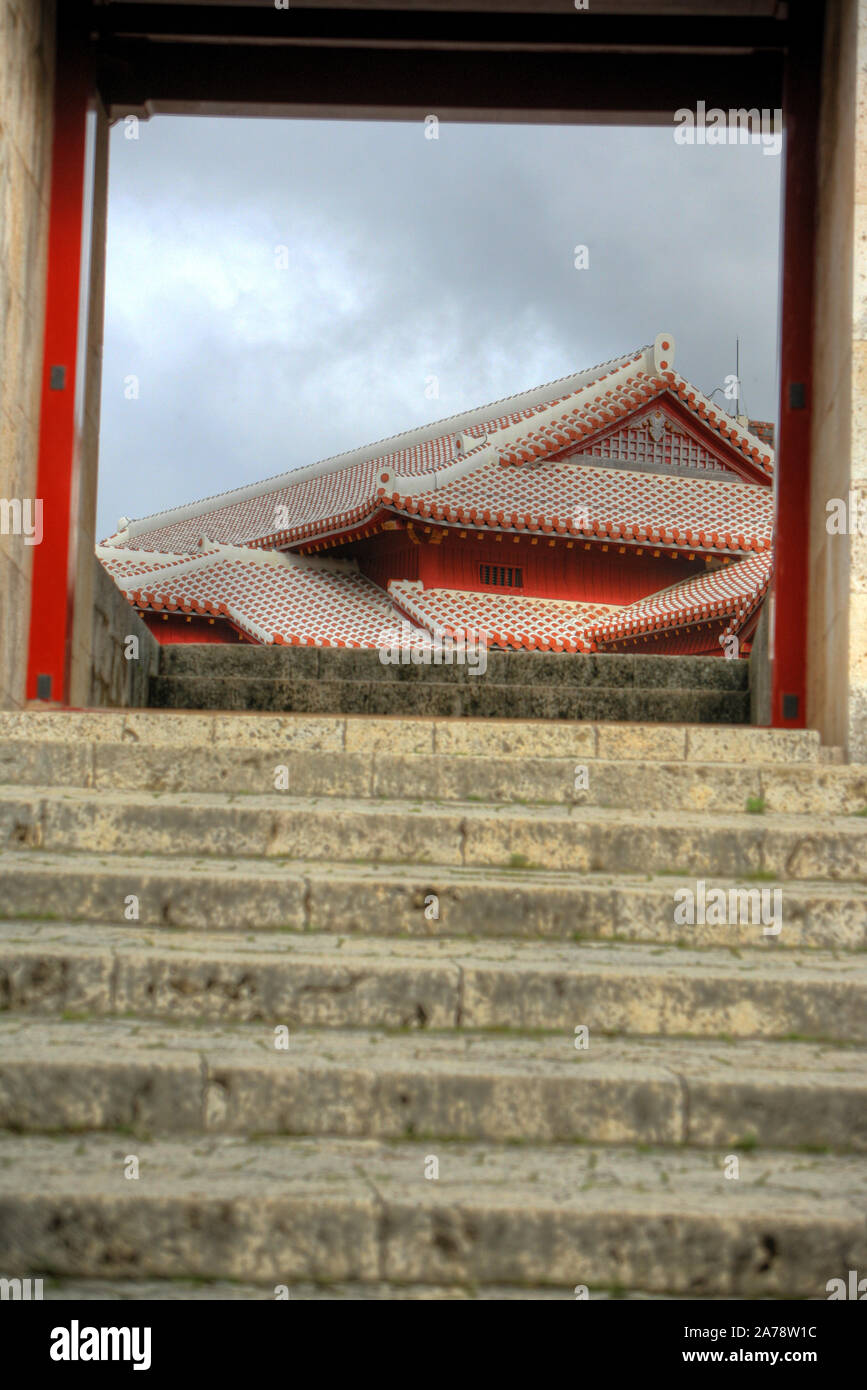 Shurijo on Okinawa, in the 14th century built palace of the kingdom ...
