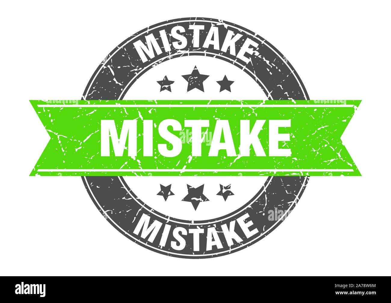 mistake round stamp with green ribbon. mistake Stock Vector Image & Art ...