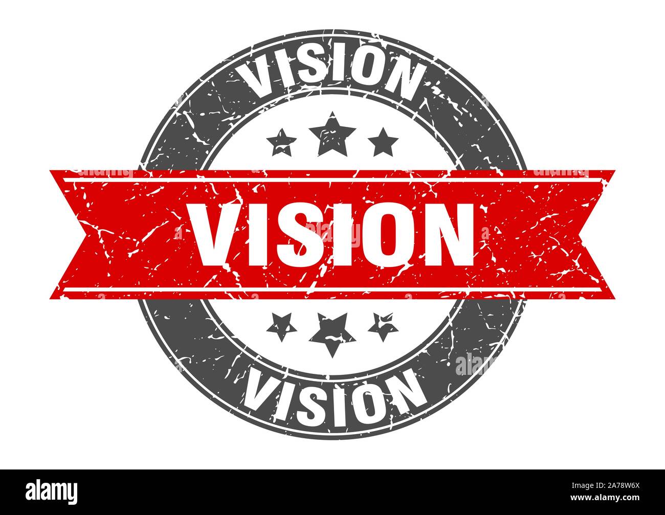 vision round stamp with red ribbon. vision Stock Vector Image & Art - Alamy