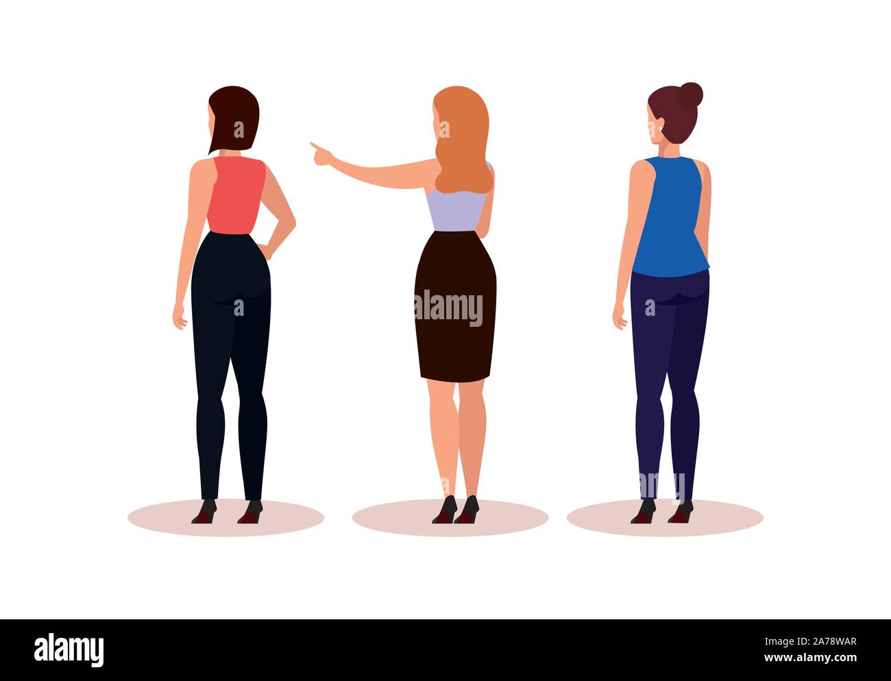 group business women of back avatar character Stock Vector Image & Art ...