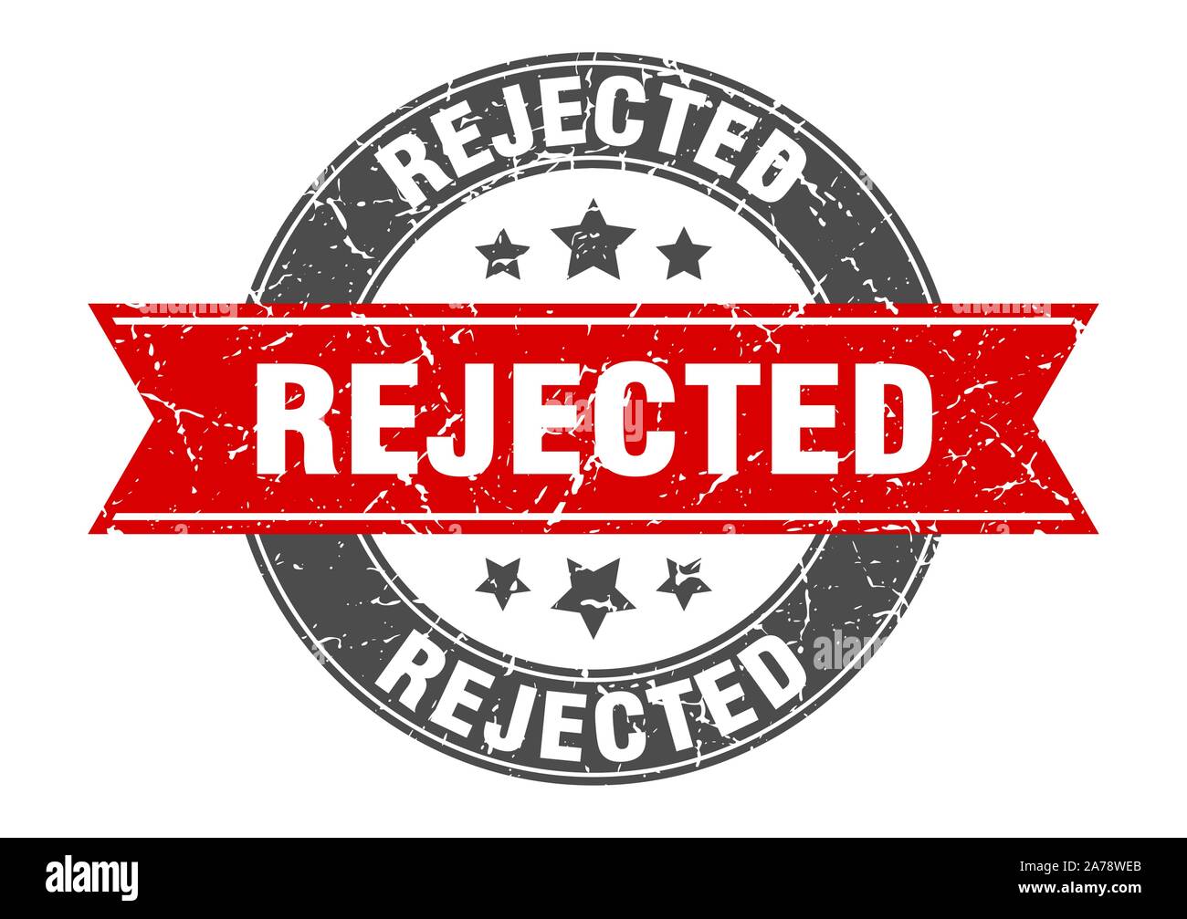rejected round stamp with red ribbon. rejected Stock Vector Image & Art ...