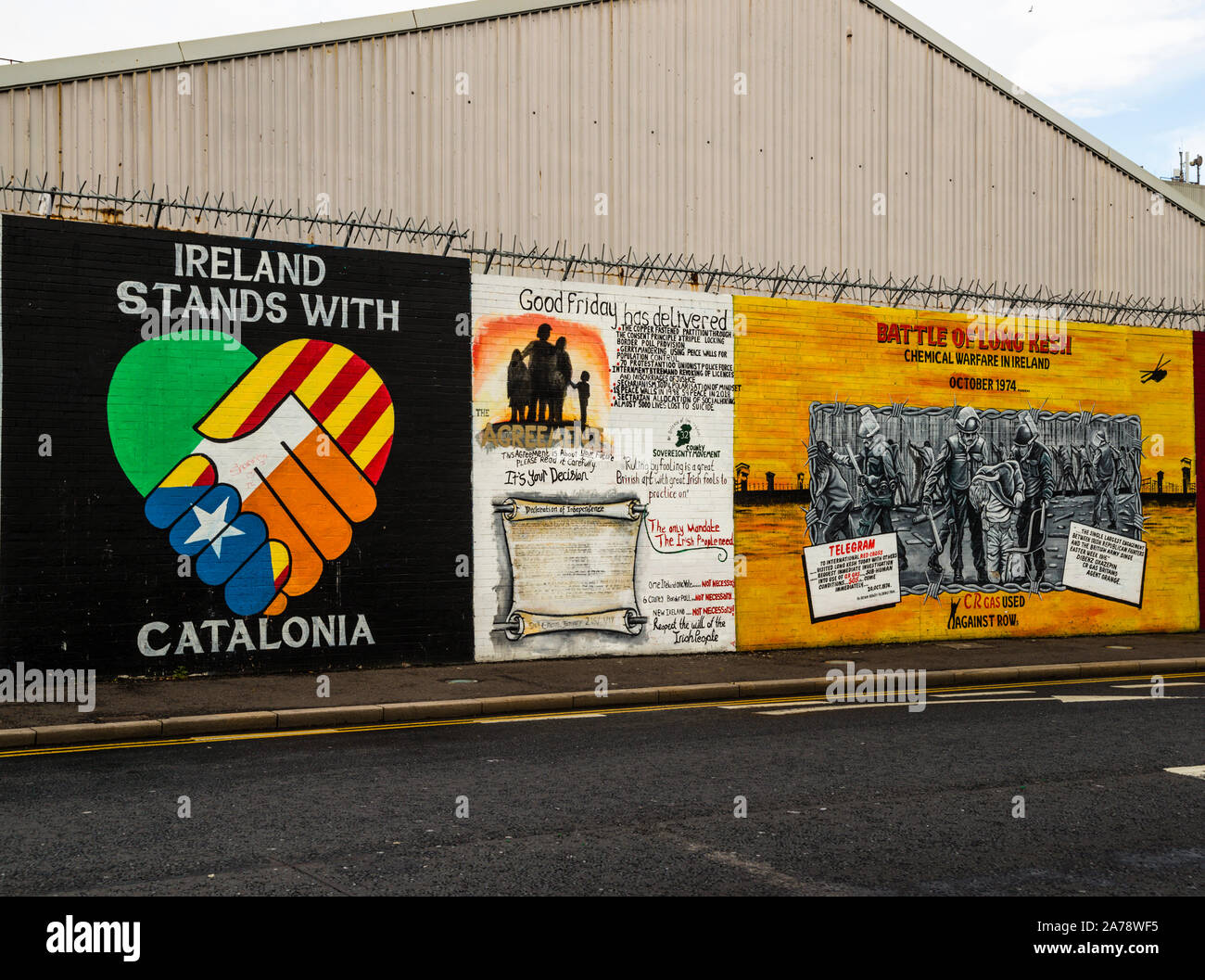 Political murals in Belfast, Northern Ireland, United Kingdom Stock ...