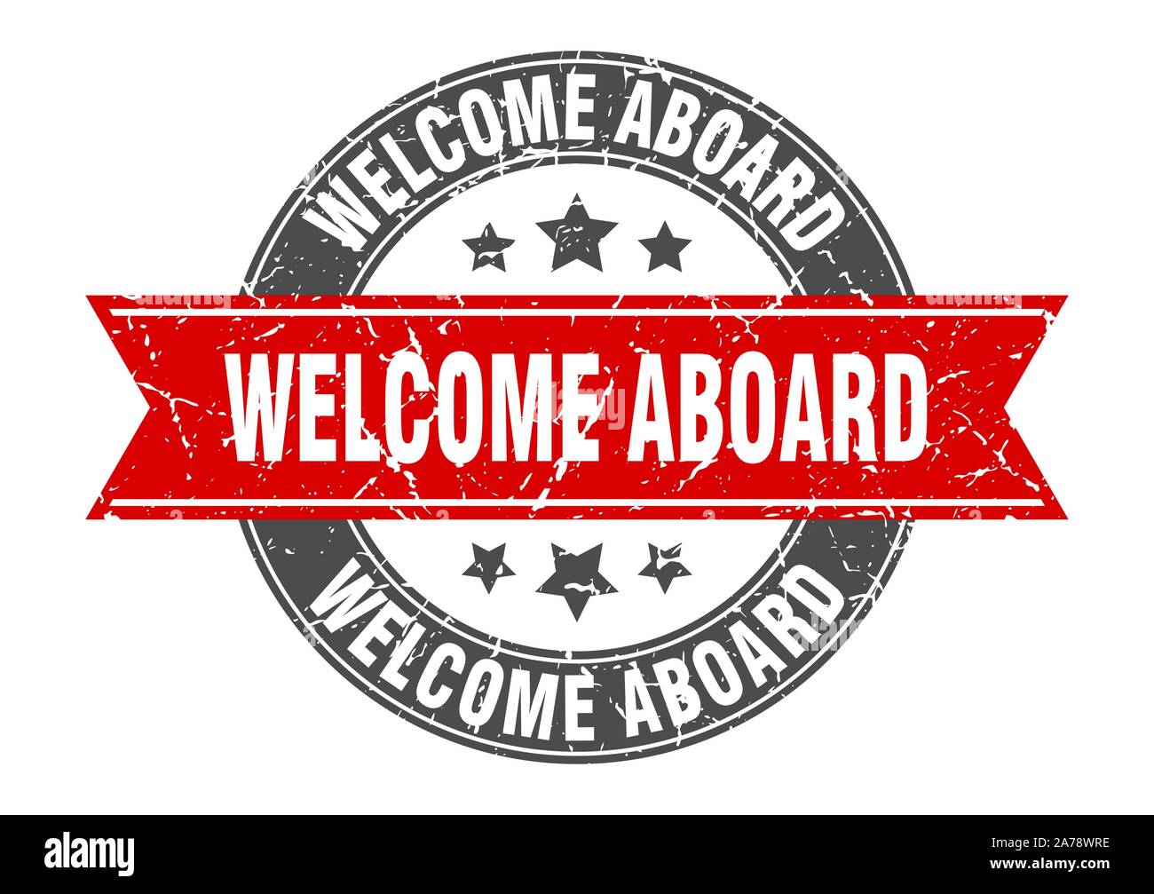 welcome aboard round stamp with red ribbon. welcome aboard Stock Vector ...