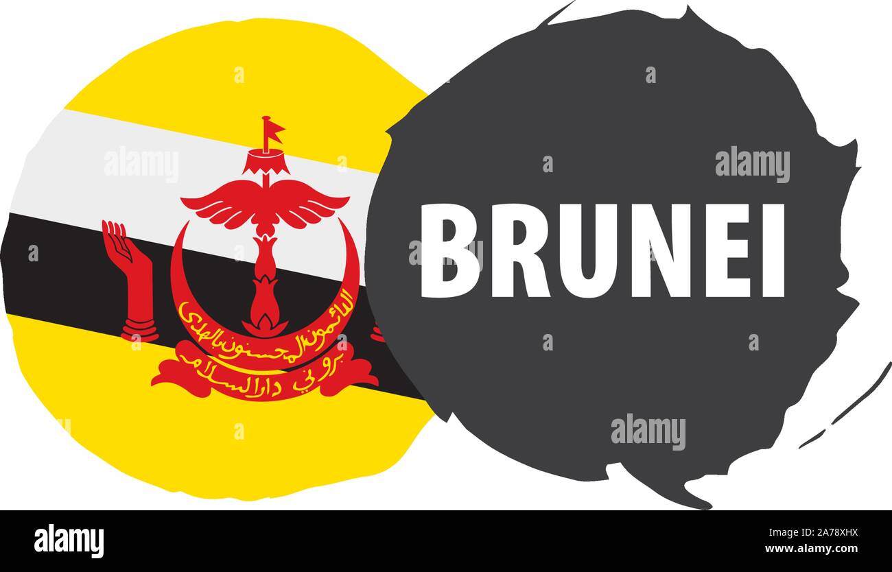 Brunei flag, vector illustration on a white background Stock Vector ...