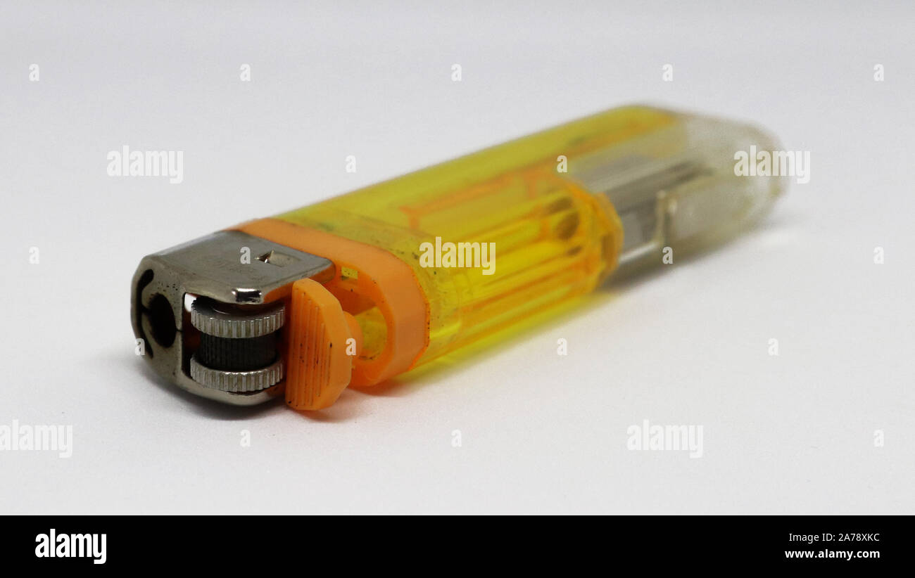Plastic gas lighter isolated on white background Stock Photo - Alamy