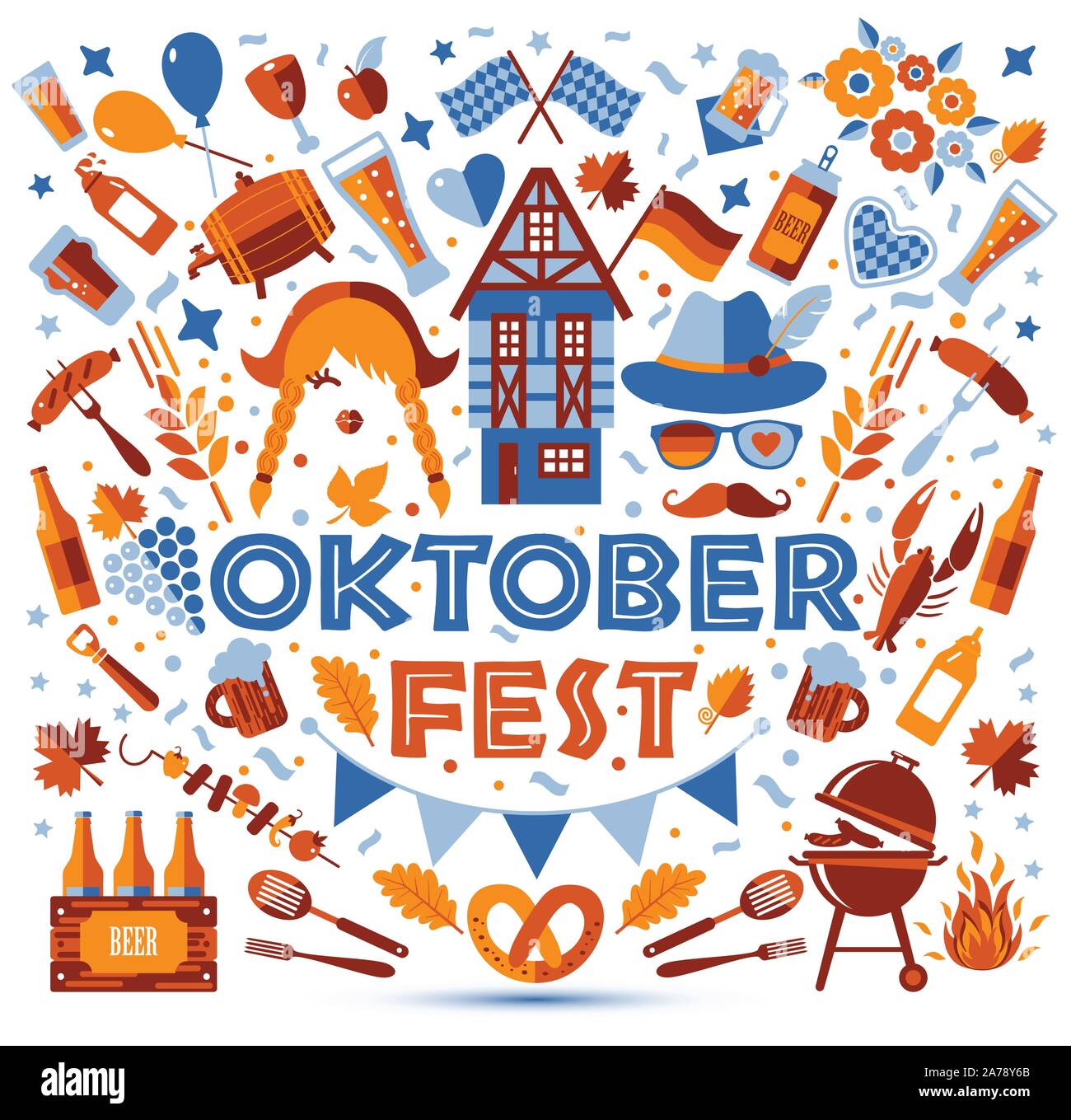 Oktoberfest flyer, banner. Beer festival logo concept design Stock ...