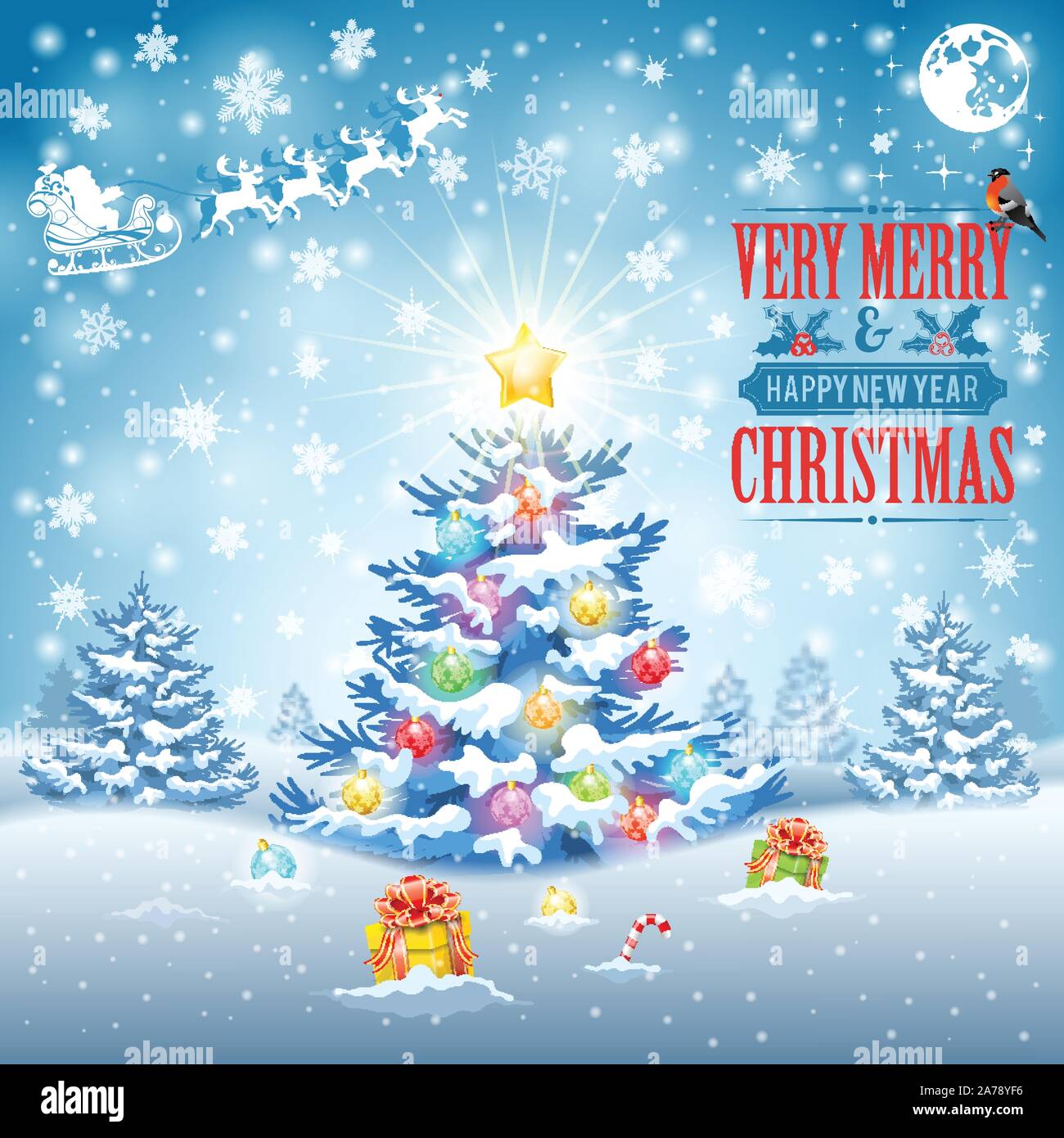 Defocused bokeh christmas tree Stock Vector Images - Alamy