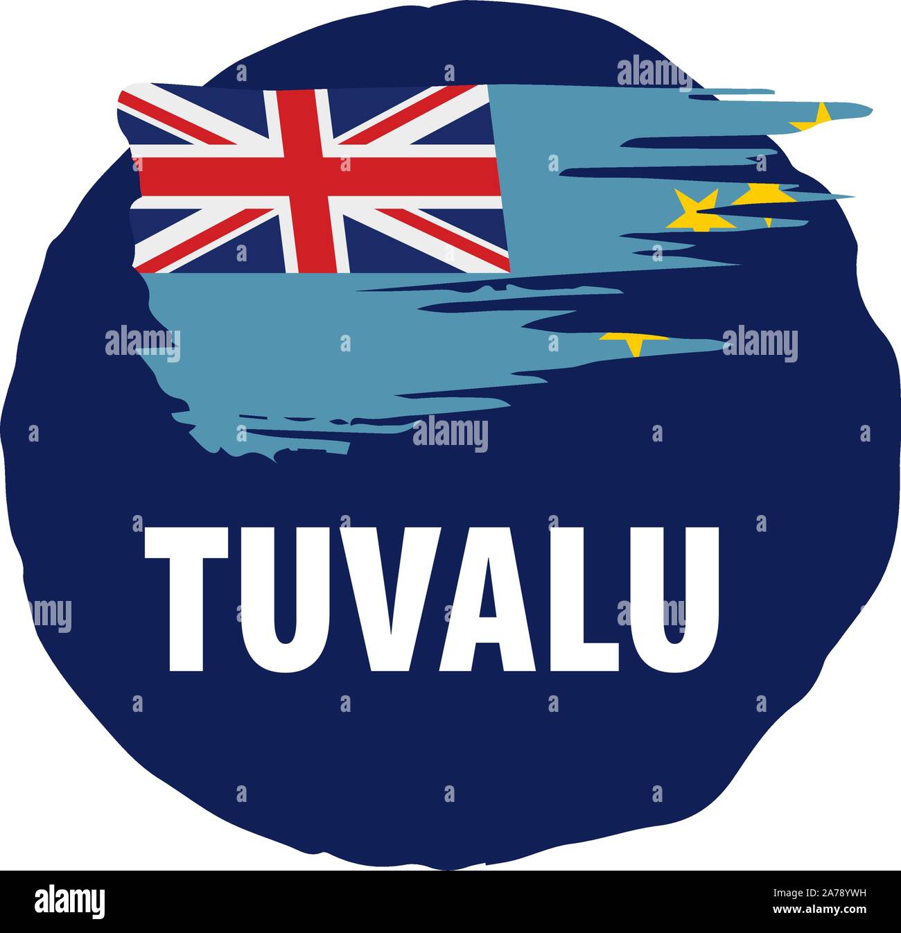 Tuvalu flag, vector illustration on a white background Stock Vector ...