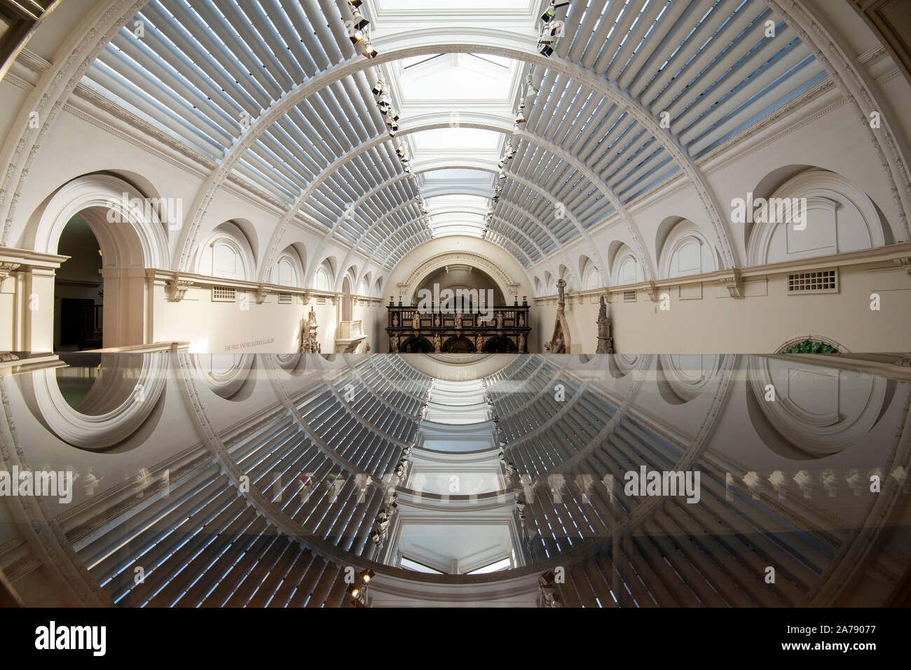 Reflections of the ceiling in the Victoria and Albert Museum, London ...