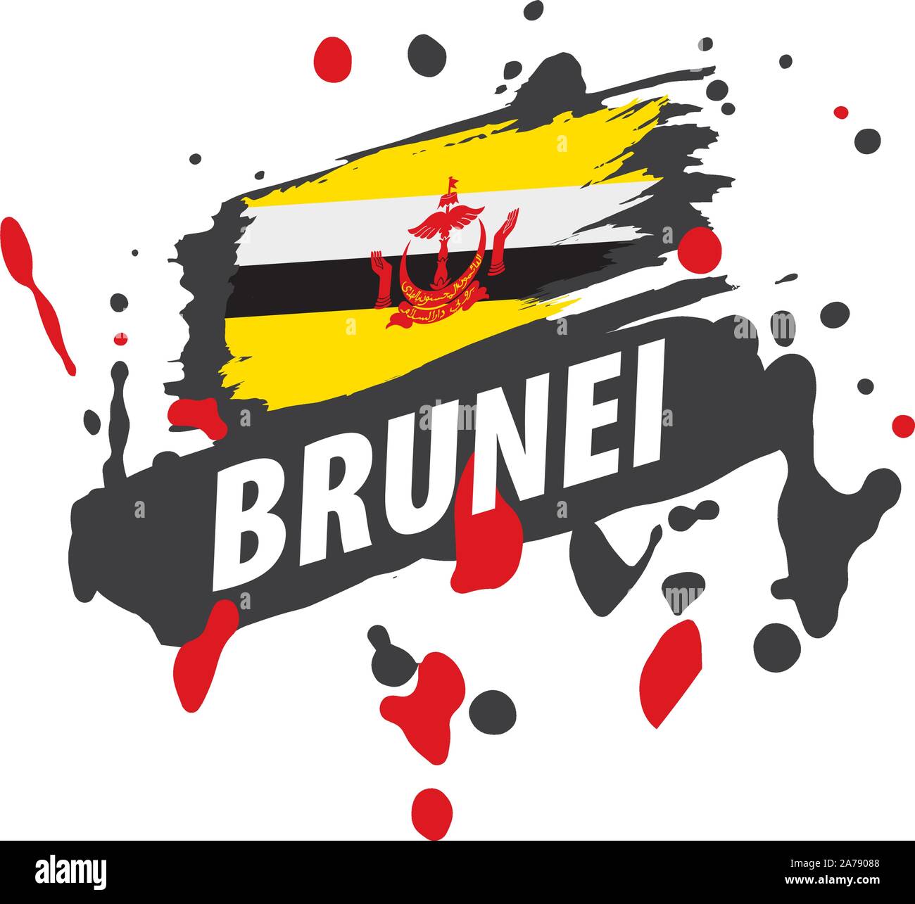Brunei flag, vector illustration on a white background Stock Vector ...