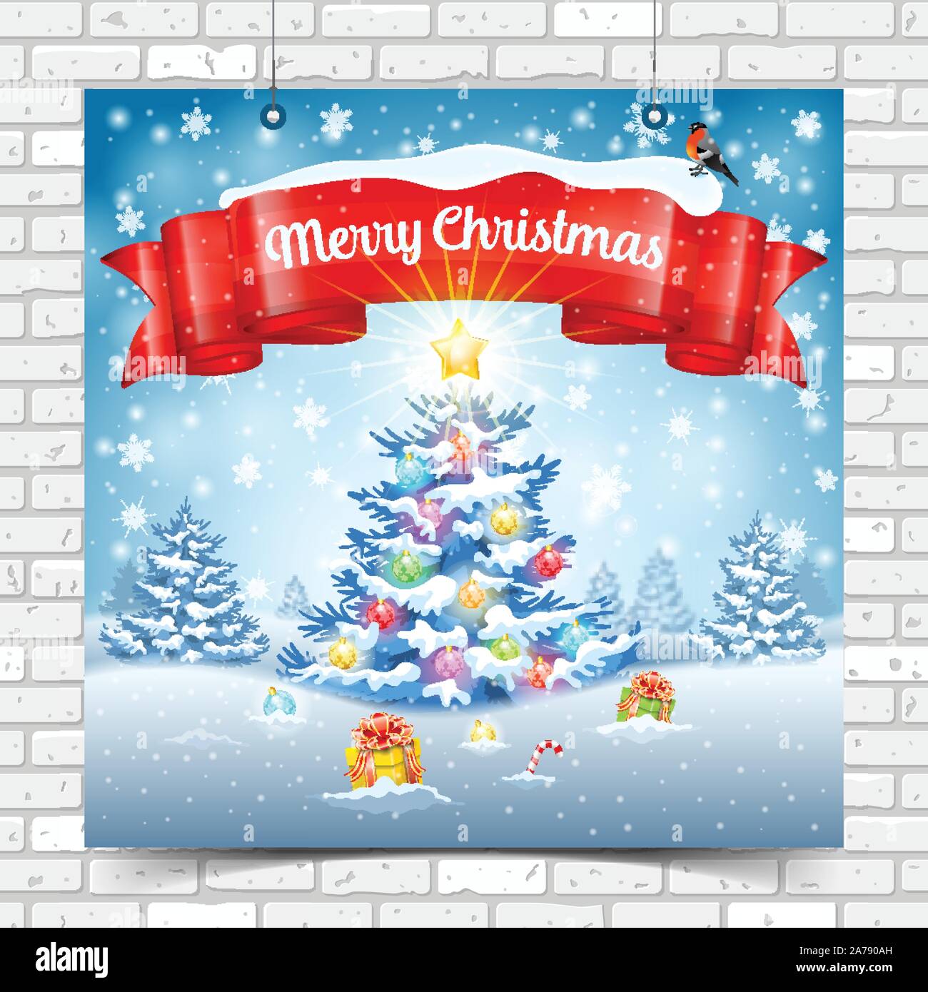 Merry Christmas Poster Stock Vector Image & Art - Alamy