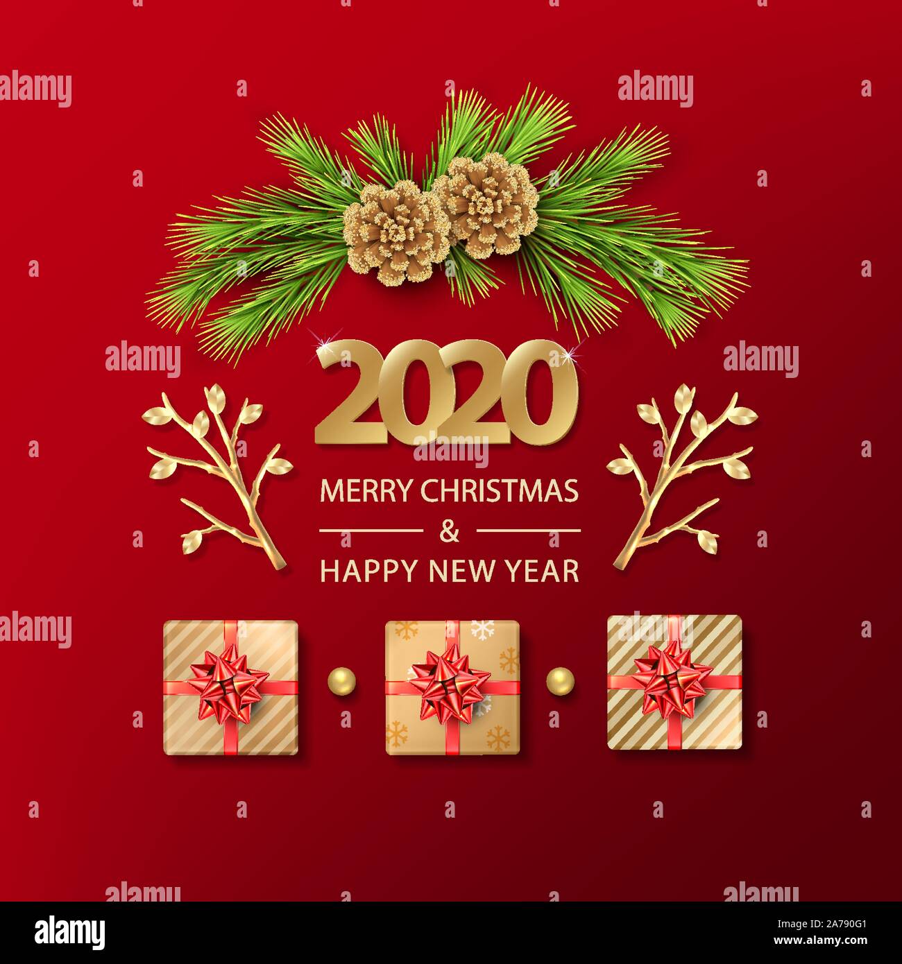 Christmas background new year 2020 Stock Vector Images - Alamy