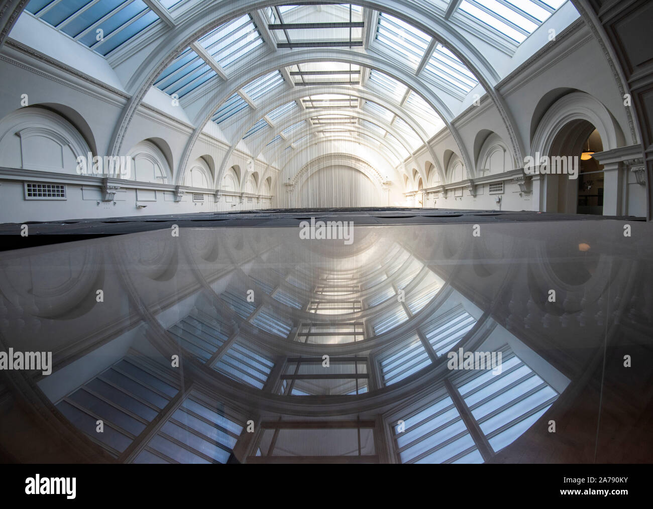 Reflections of the ceiling in the Victoria and Albert Museum, London ...