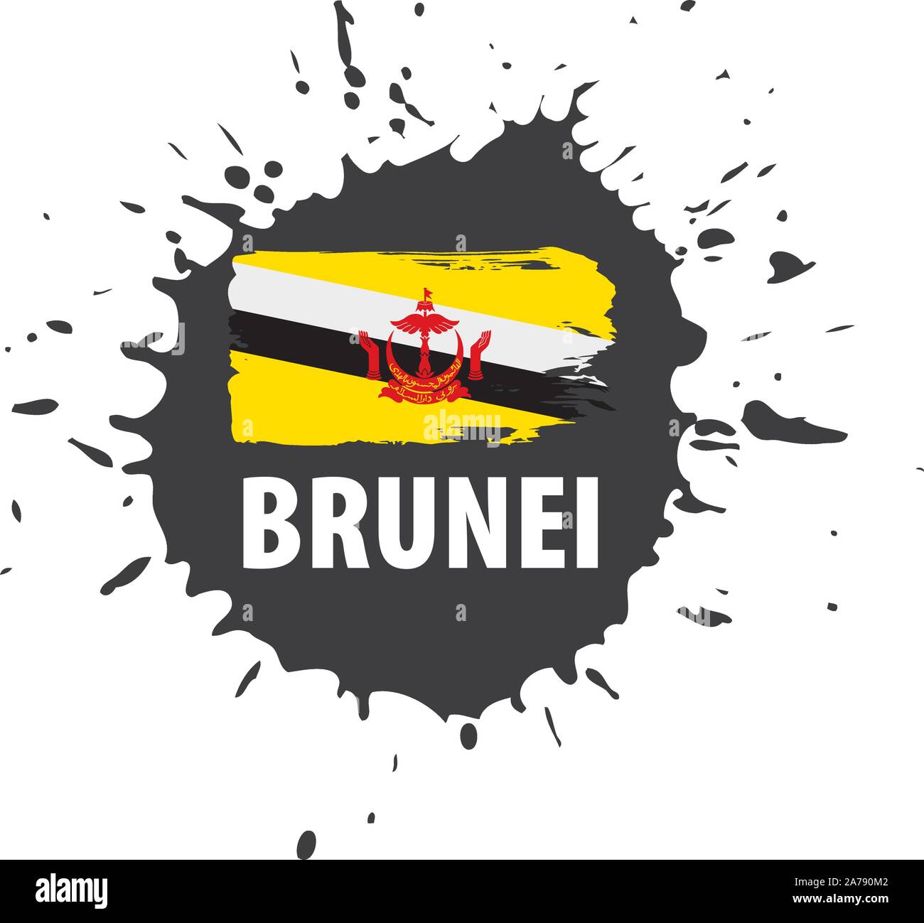 Brunei flag, vector illustration on a white background Stock Vector ...