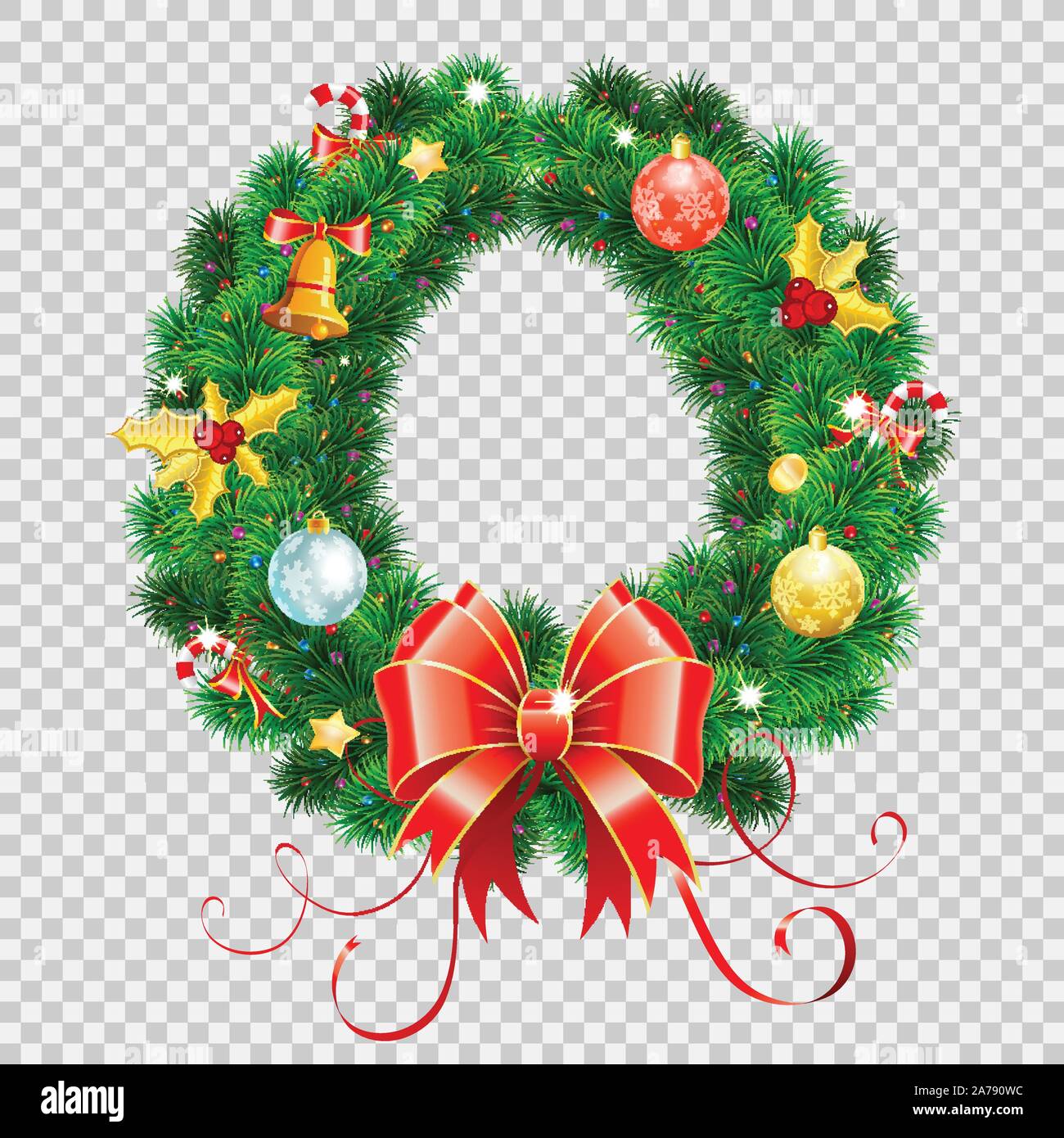 Round frame christmas tree Stock Vector Images - Alamy