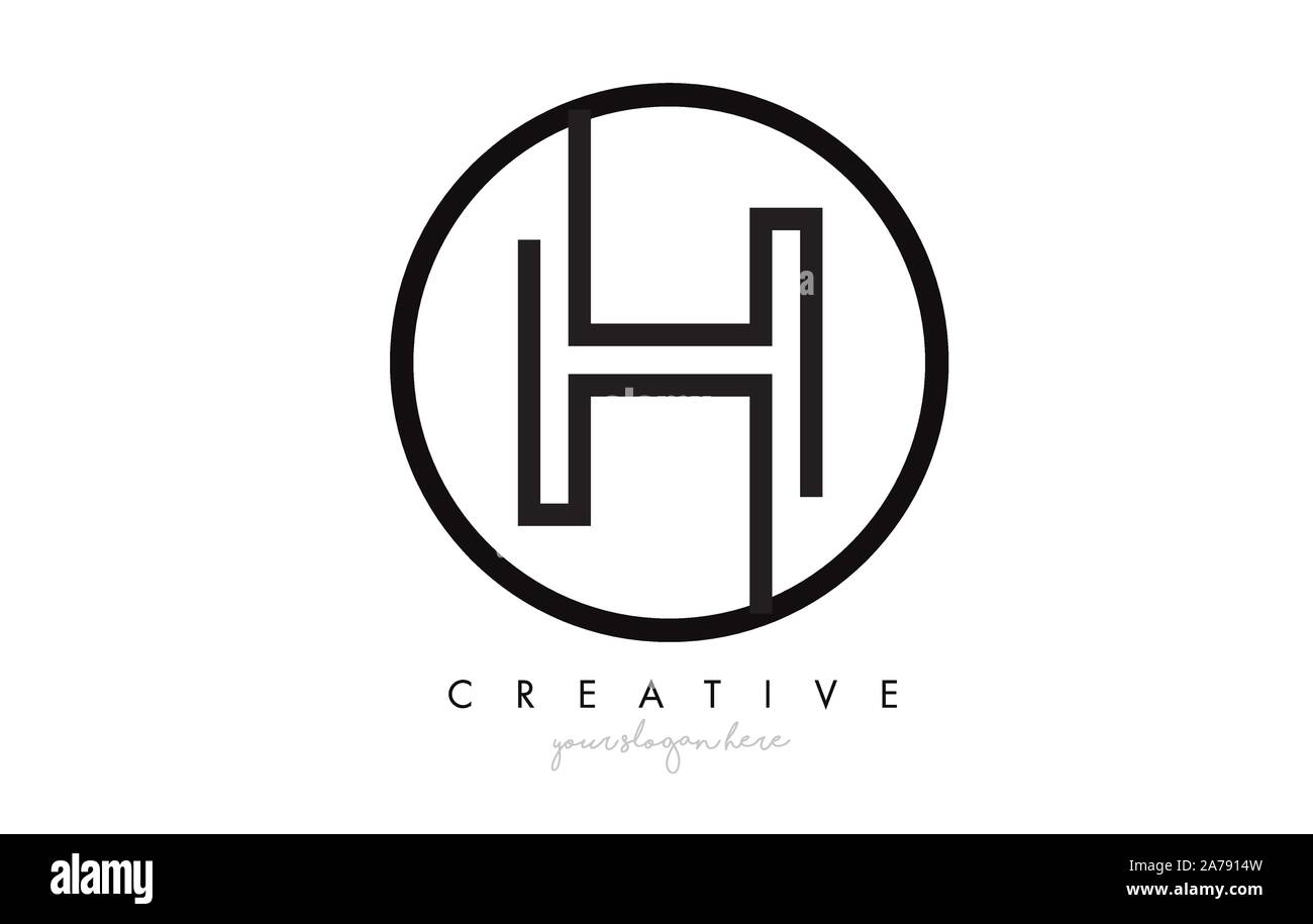 H Letter Icon Logo Design With Monogram Creative Look. Letter Circle ...