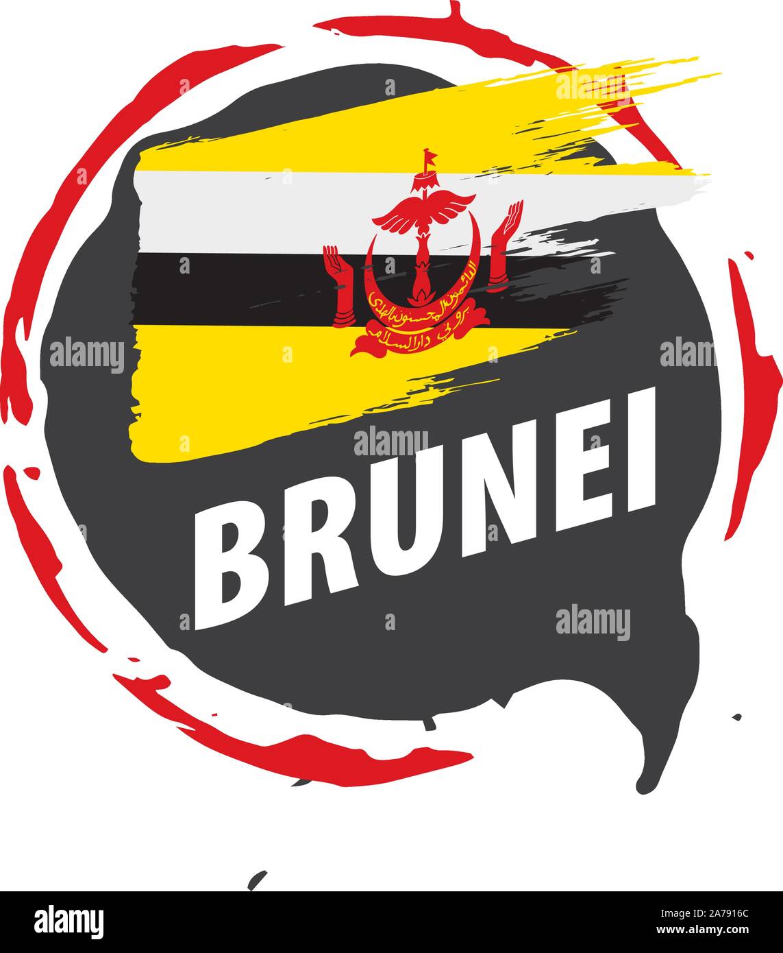 Brunei flag, vector illustration on a white background Stock Vector ...