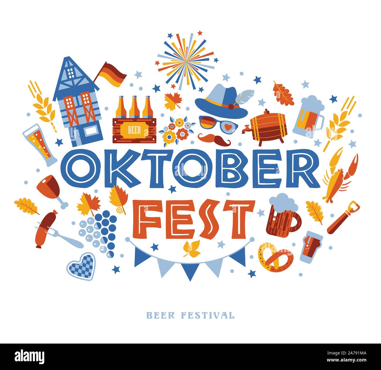 Oktoberfest flyer, banner. Beer festival logo, concept design Stock ...