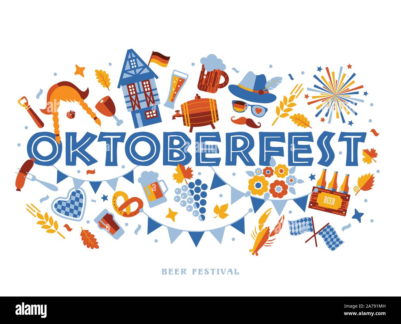 Oktoberfest flyer, banner. Beer festival logo, concept design Stock ...