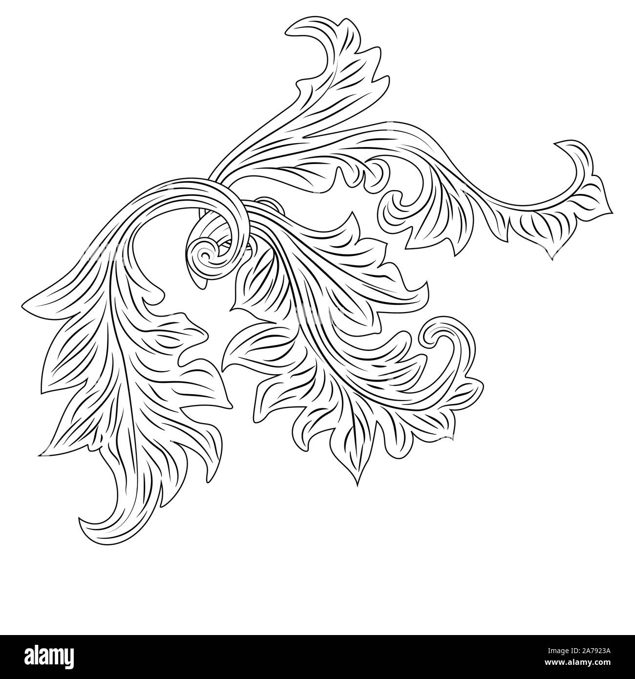 Picture angle victorian style in royal style. Vector isolated outline ...