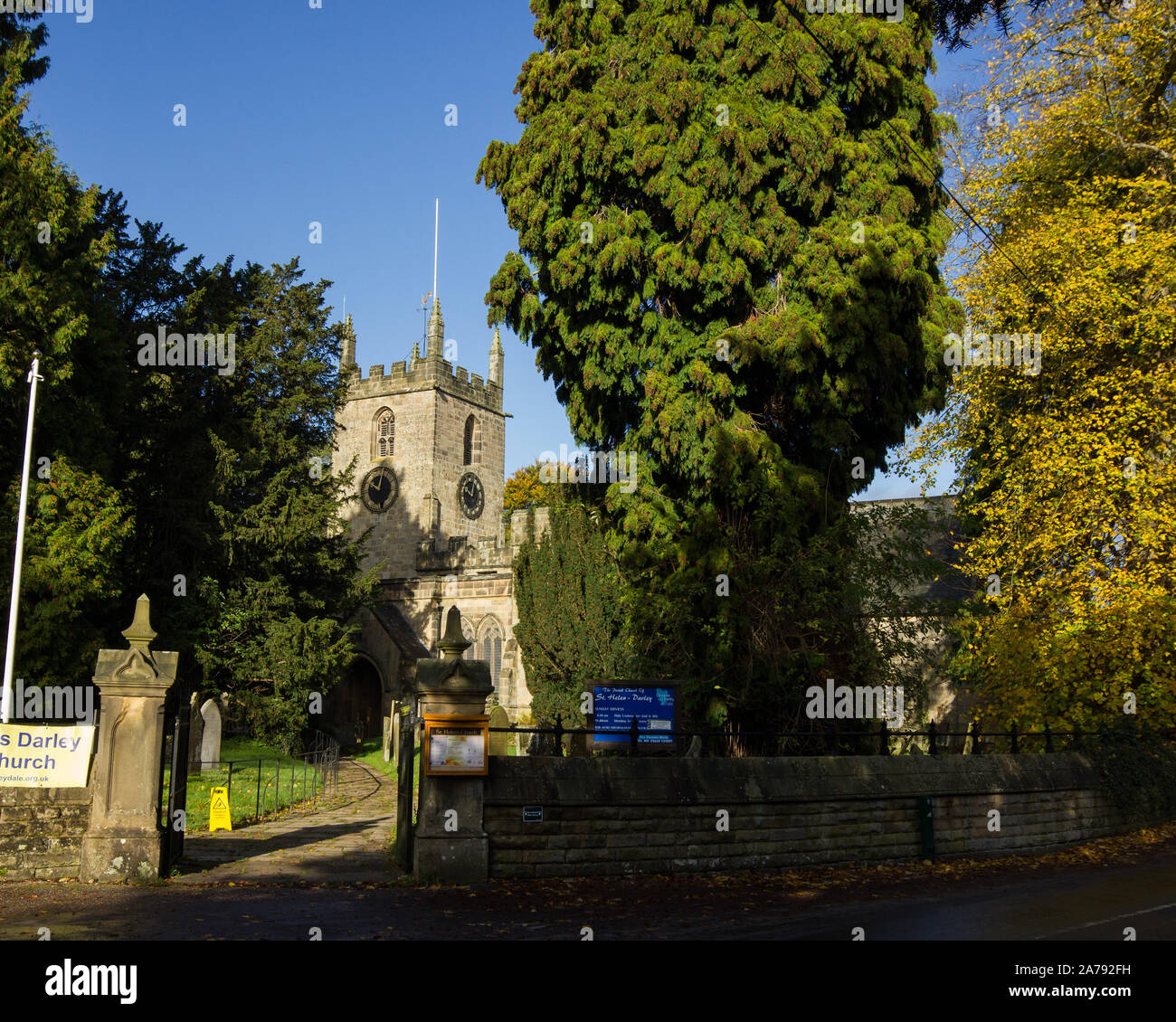St Helens Church in Darley Dale during the Autumn Stock Photo - Alamy
