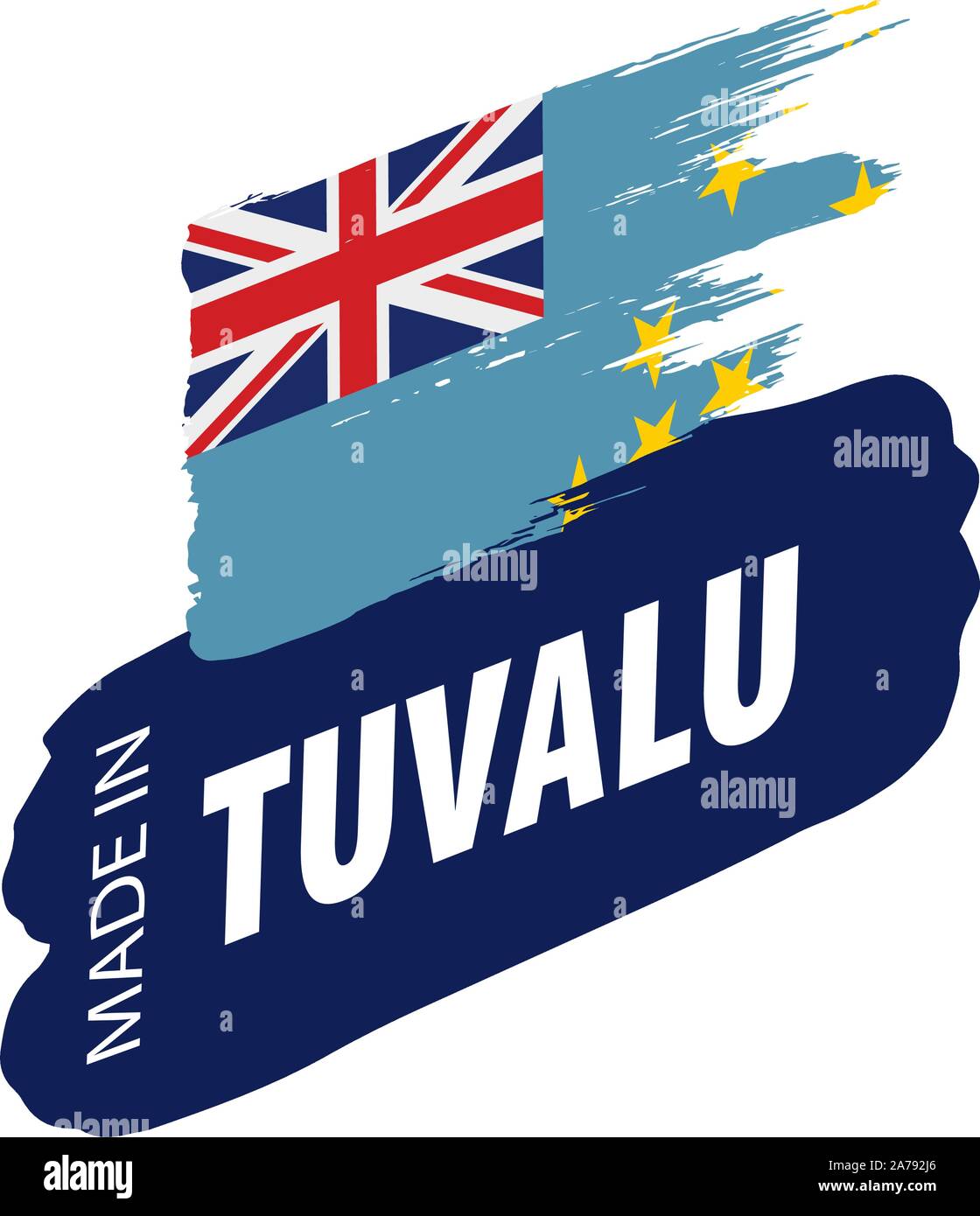 Tuvalu flag, vector illustration on a white background Stock Vector ...