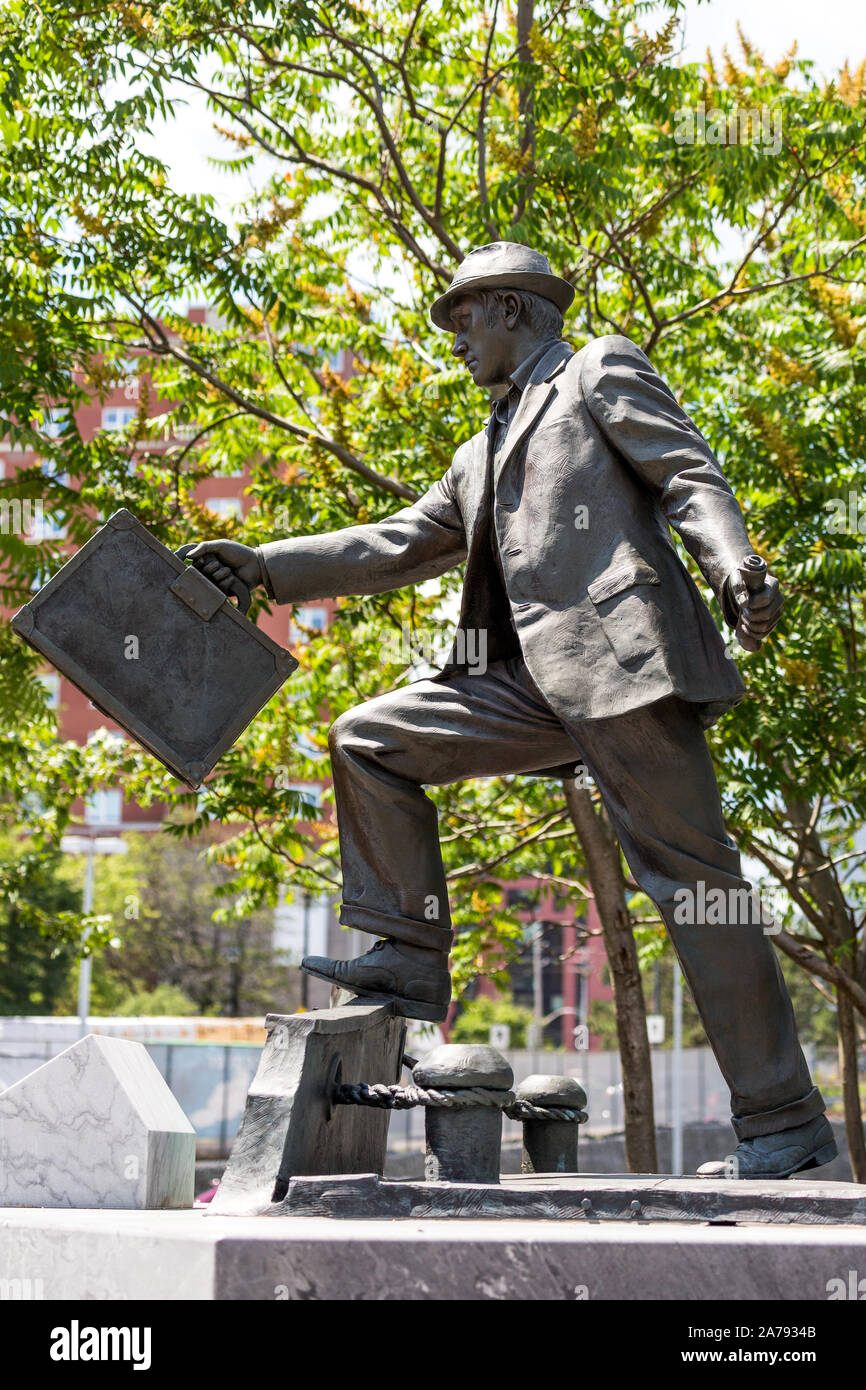 Canada, Halifax. Waterfront. The Emigrant. Public Statue. Halifax. Nova ...