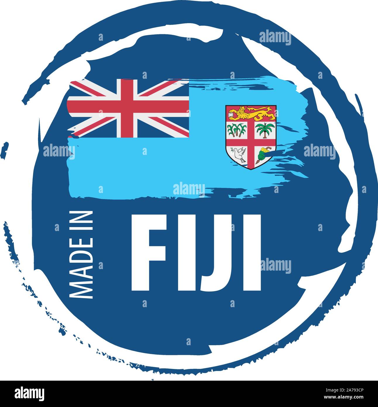 Fiji flag, vector illustration on a white background Stock Vector Image ...