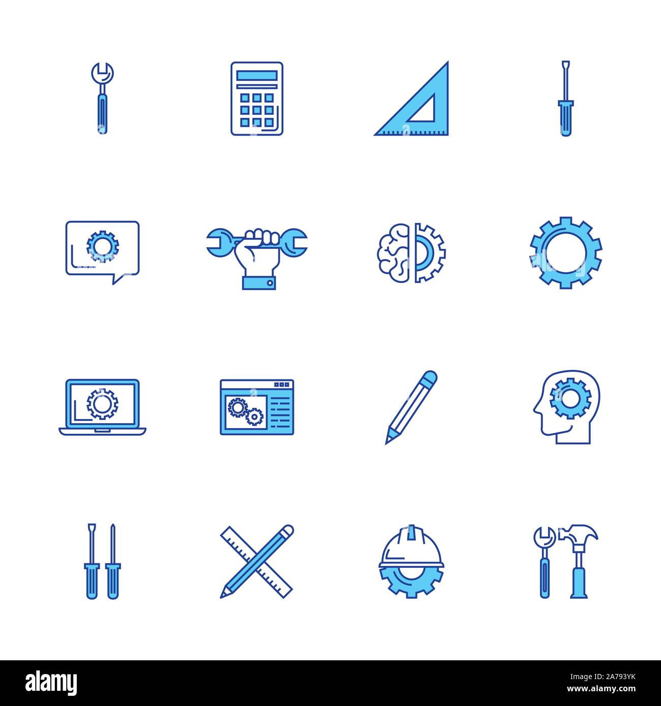 bundle of engineering set icons Stock Vector Image & Art - Alamy