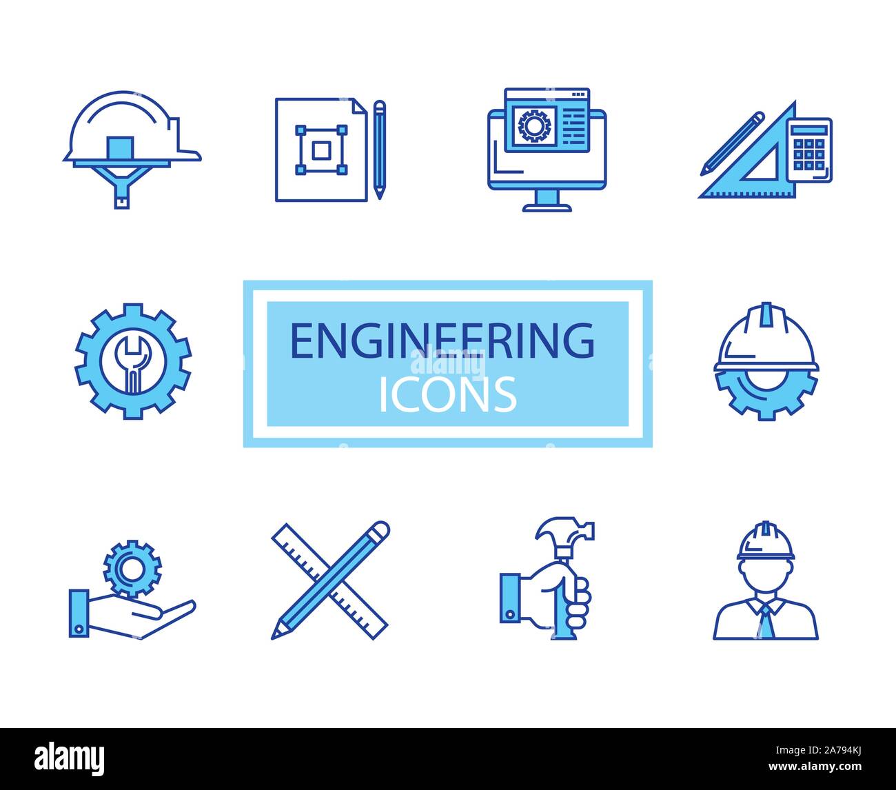 bundle of engineering set icons Stock Vector Image & Art - Alamy