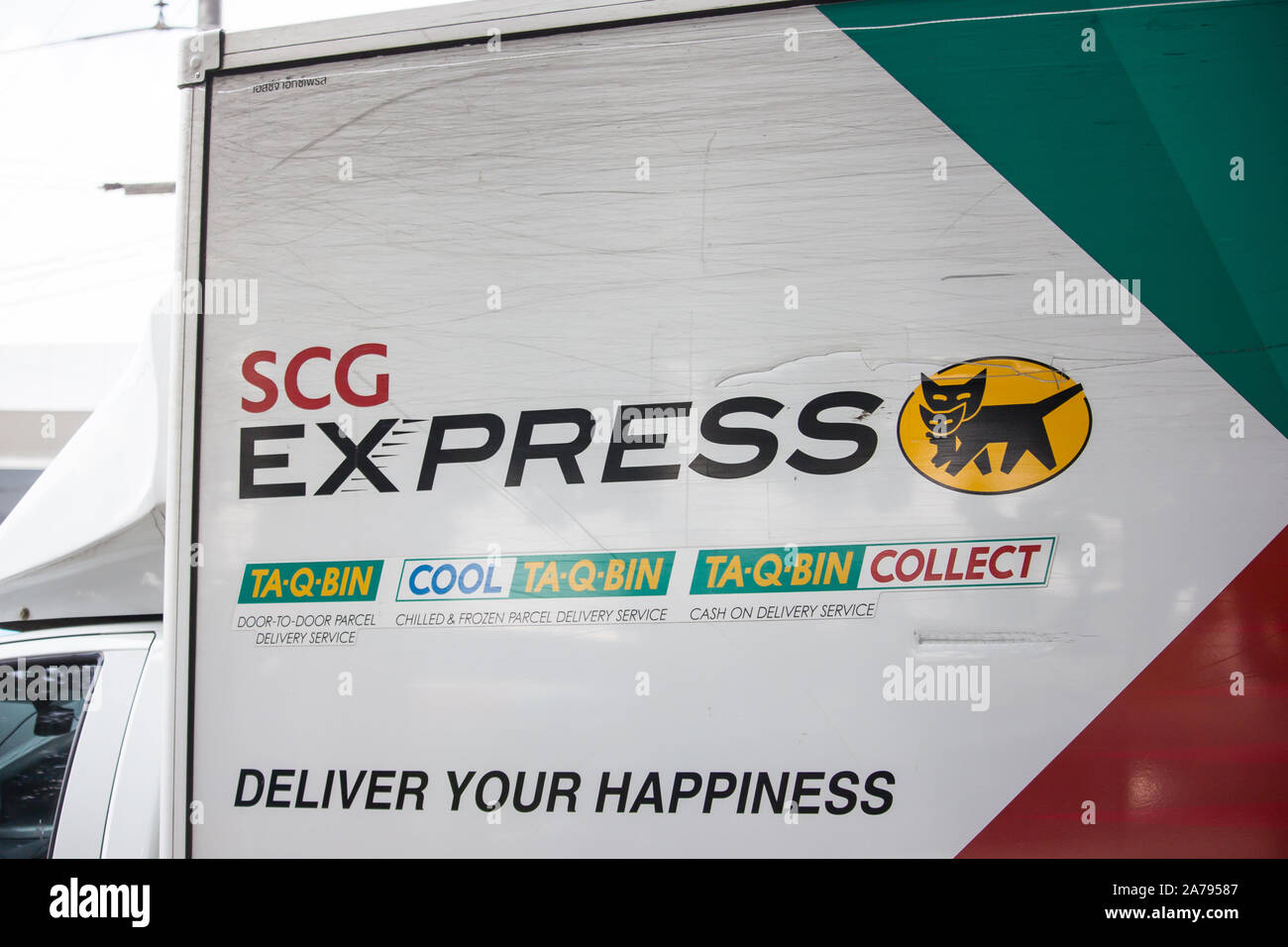 Chiangmai, Thailand - October 10 2019: Container truck of SCG Logistics ...