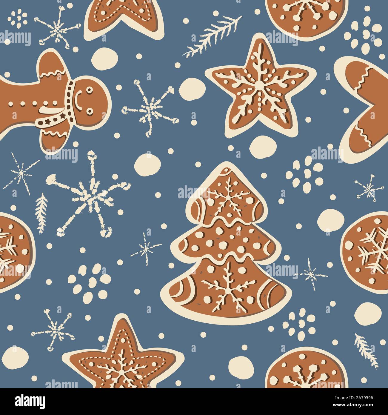 Gingerbread cookie seamless background. Creative Design. Vector ...