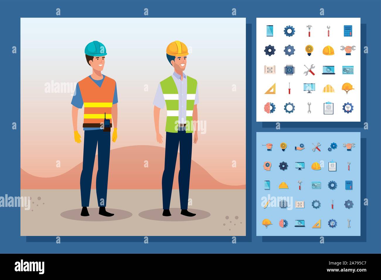 Engineer and calculator Stock Vector Images - Alamy