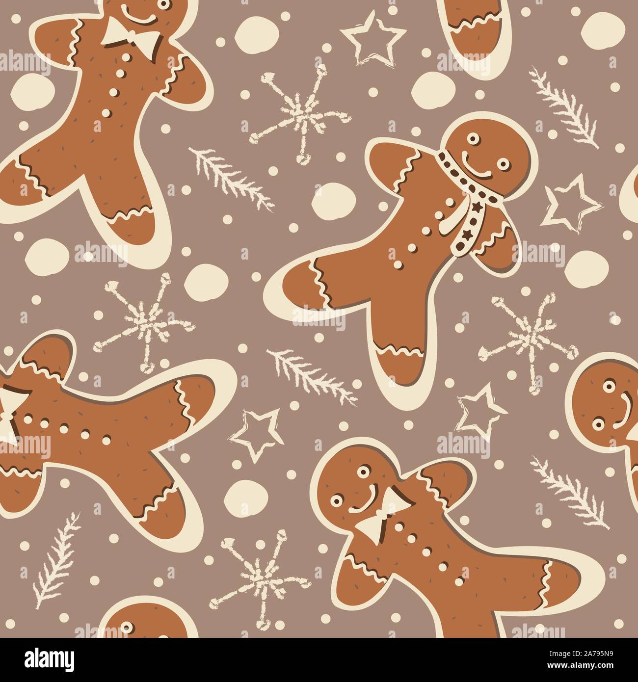 Gingerbread cookie seamless background. Creative Design. Vector ...