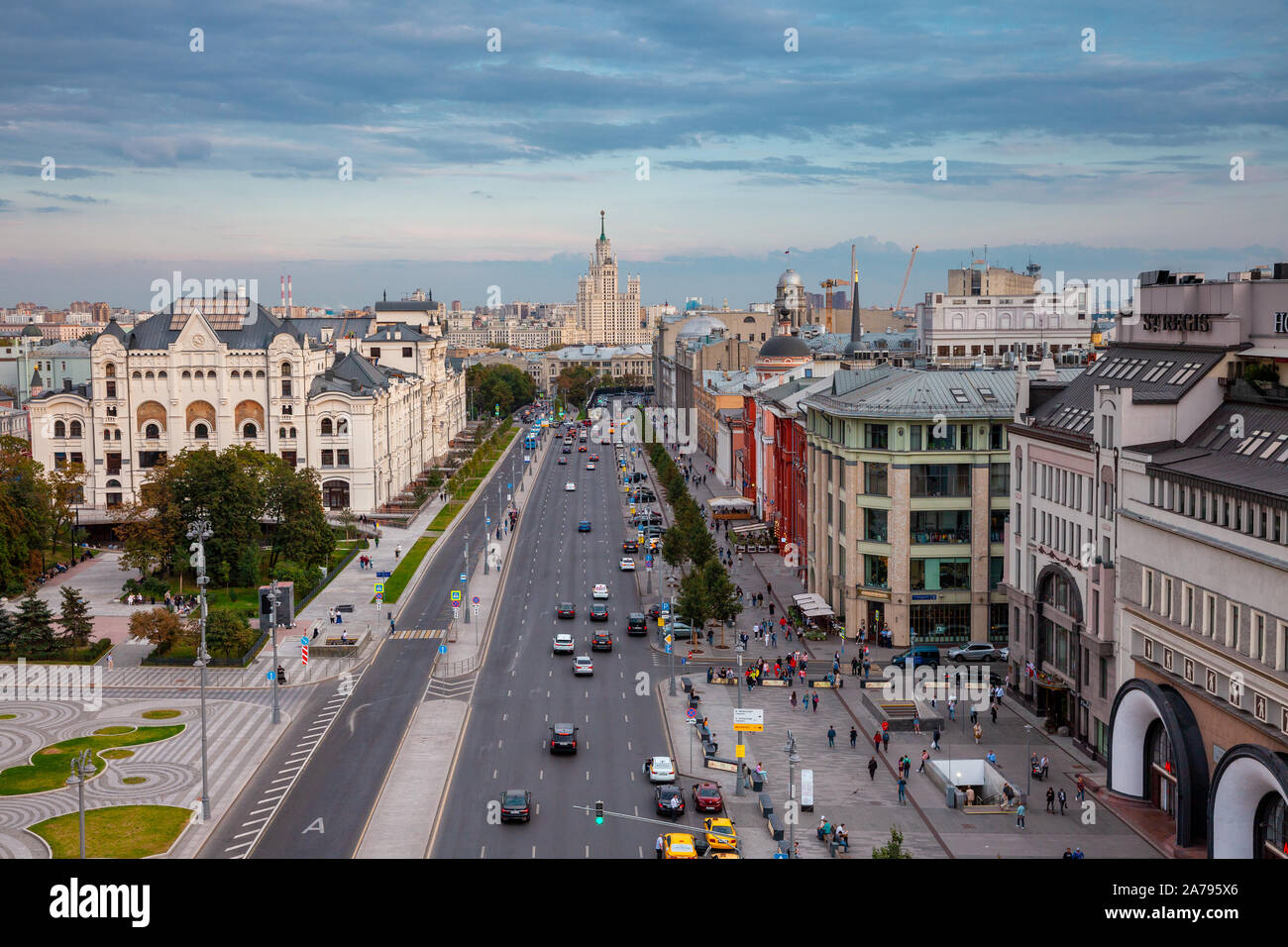 Aerial view of the Lubyanka Square, the Polytechnic Museum and the ...