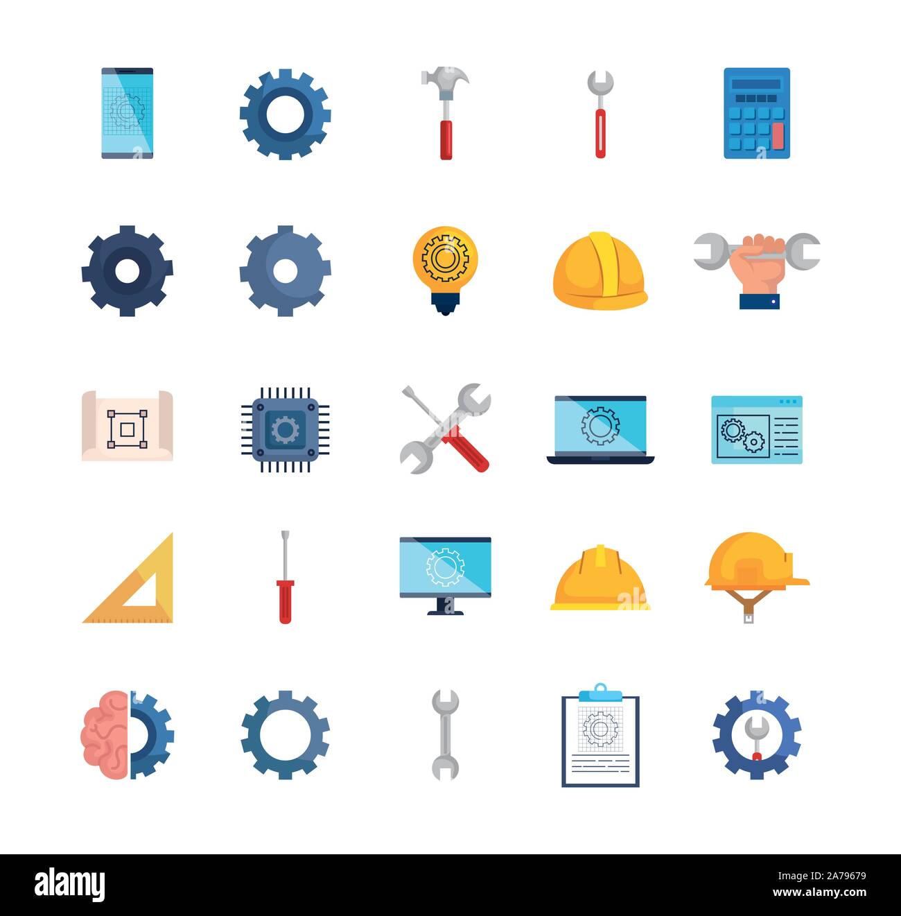 bundle of engineering set icons Stock Vector Image & Art - Alamy
