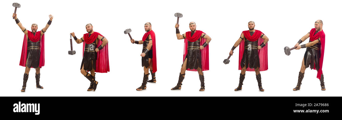 The gladiator isolated on white background Stock Photo - Alamy