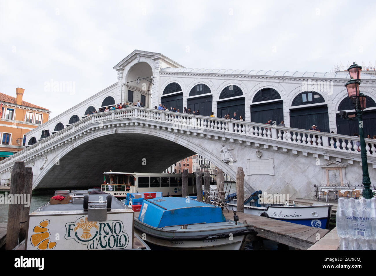 The famous landmark of the white, shop covered, architecture known as ...