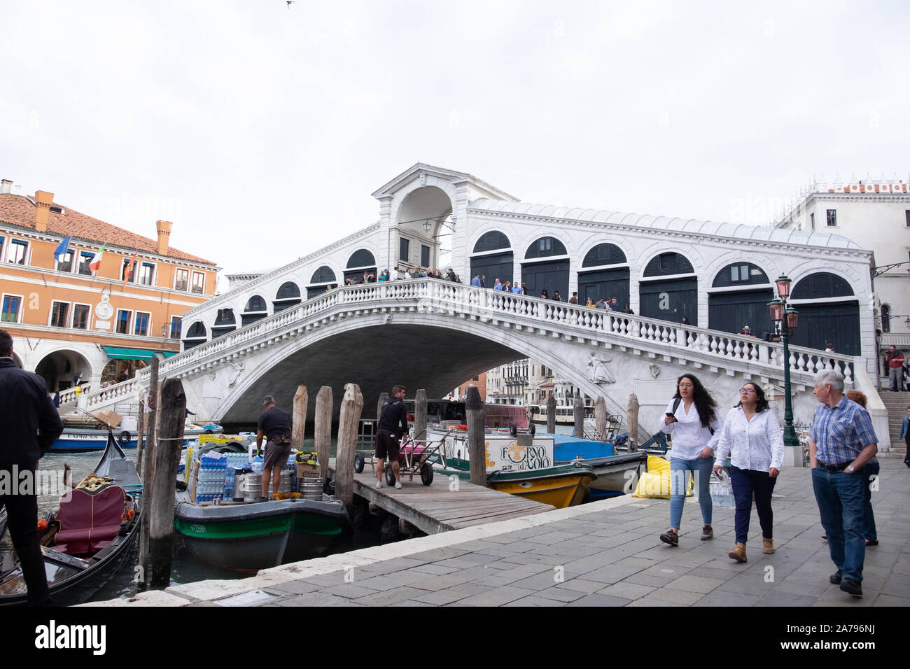 The famous landmark of the white, shop covered, architecture known as ...