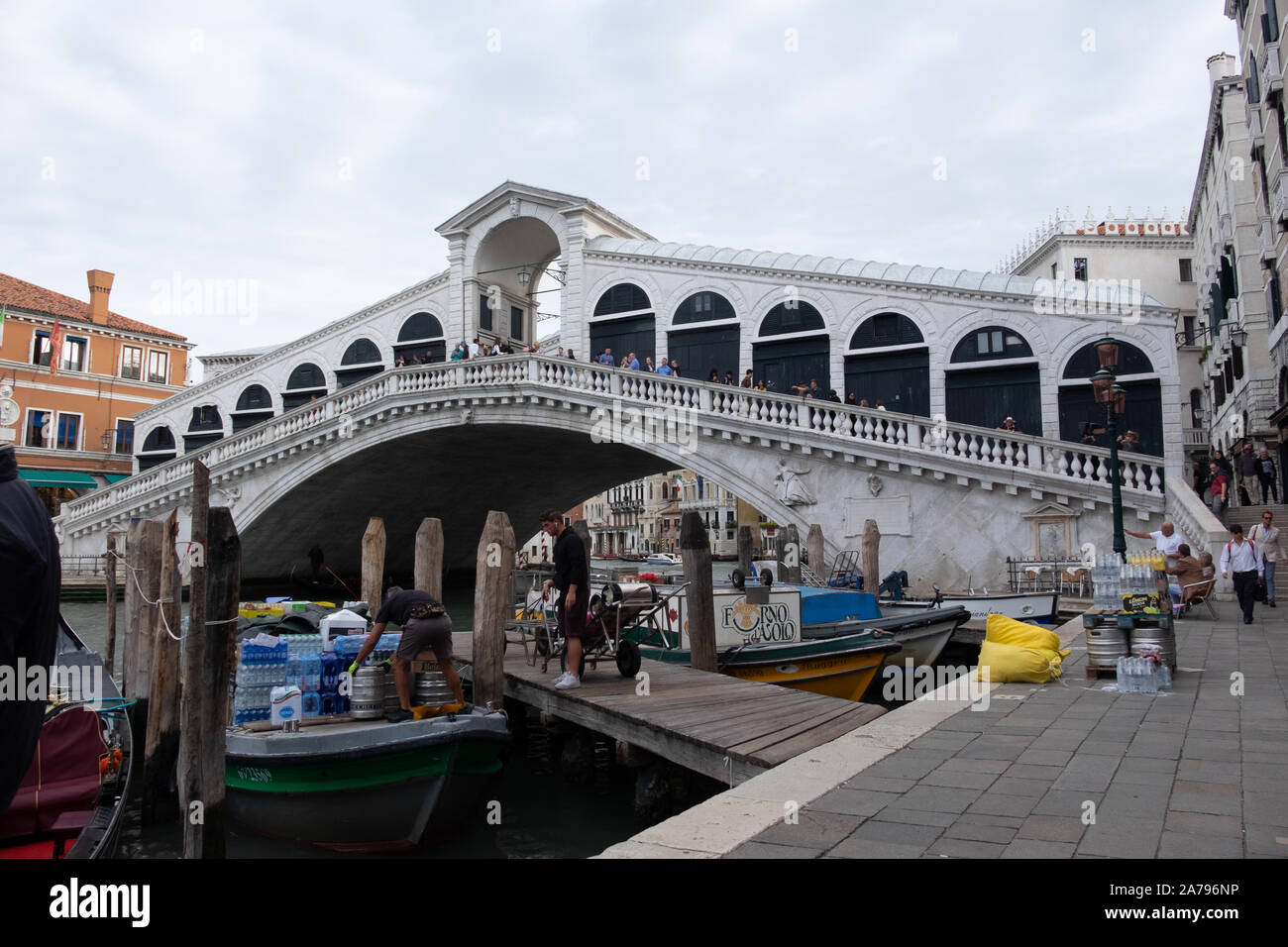 The famous landmark of the white, shop covered, architecture known as ...