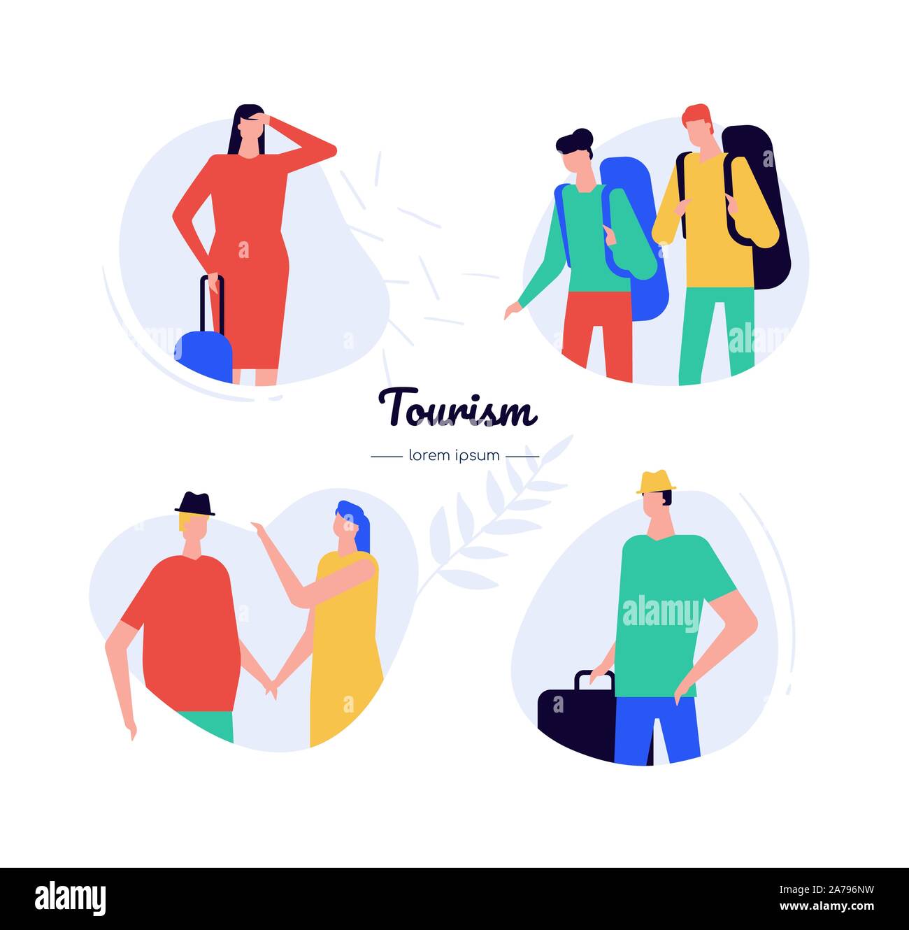 Tourism - flat design style vector characters set Stock Vector Image ...