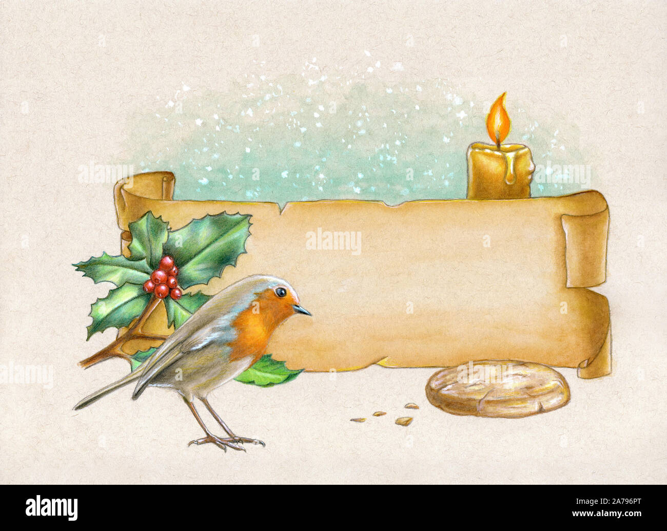 Christmas robin drawing hi-res stock photography and images - Alamy