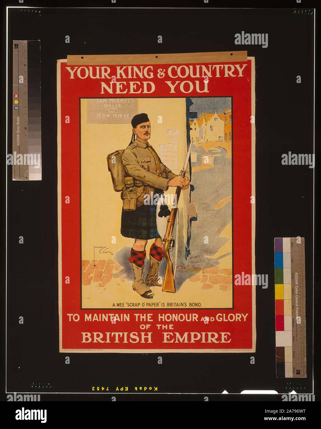 vintage army recruitment poster or propaganda poster for WWI Stock ...