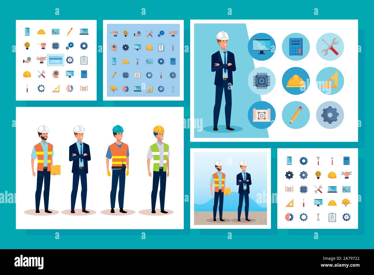 Engineer and calculator Stock Vector Images - Alamy