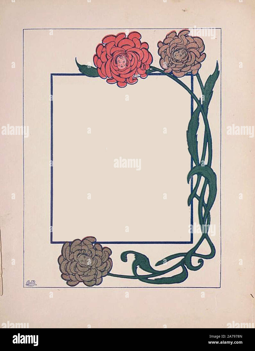 beautiful ornate floral scrolling frame for text or posters etc Stock ...