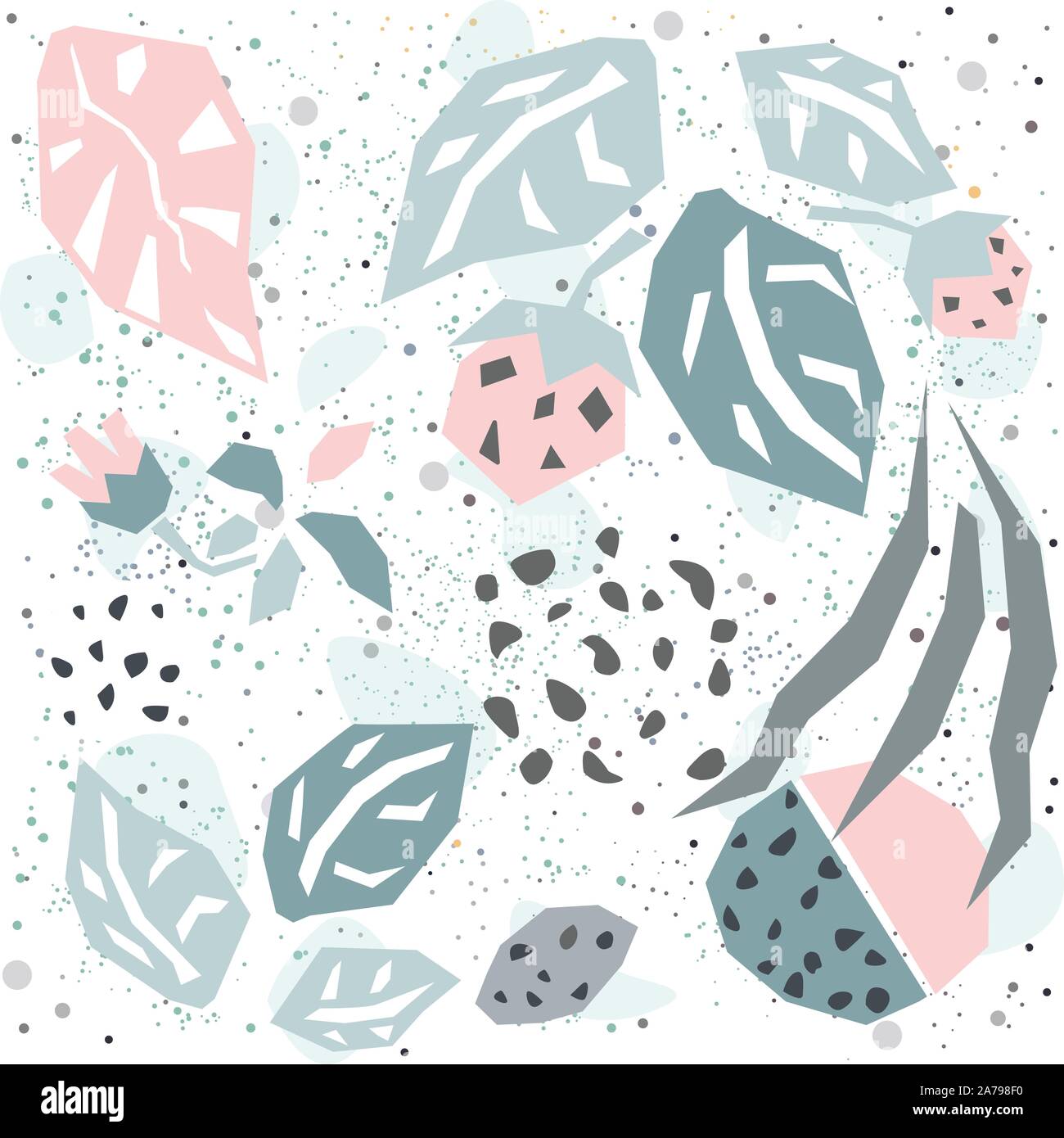 Pattern with geometrically shaped plants. Vector Illustration Stock ...