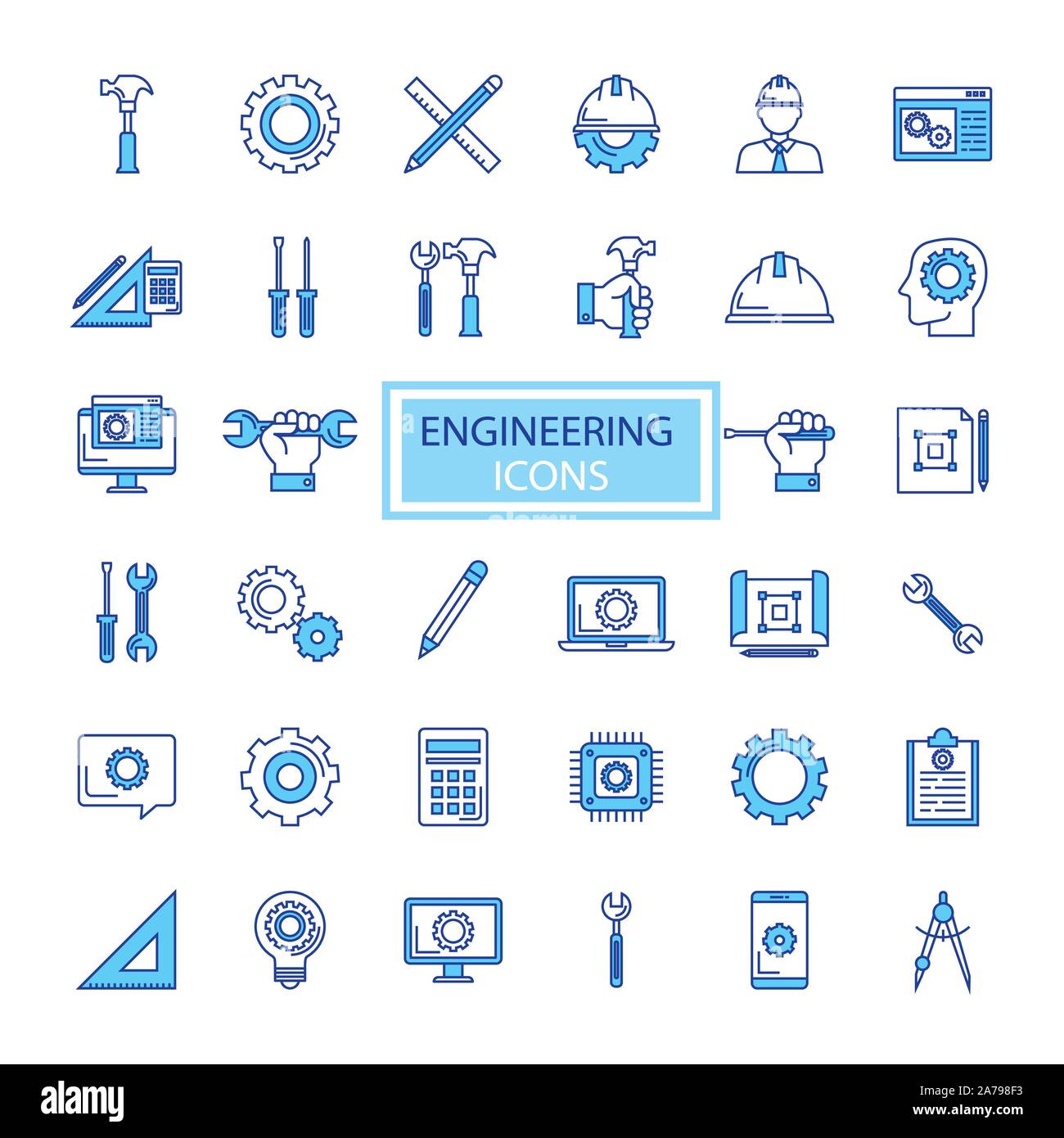 bundle of engineering set icons Stock Vector Image & Art - Alamy