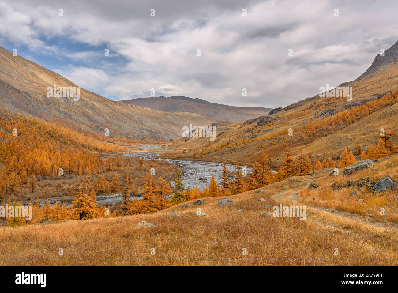 Highland Landscape With Winding River High Resolution Stock Photography ...