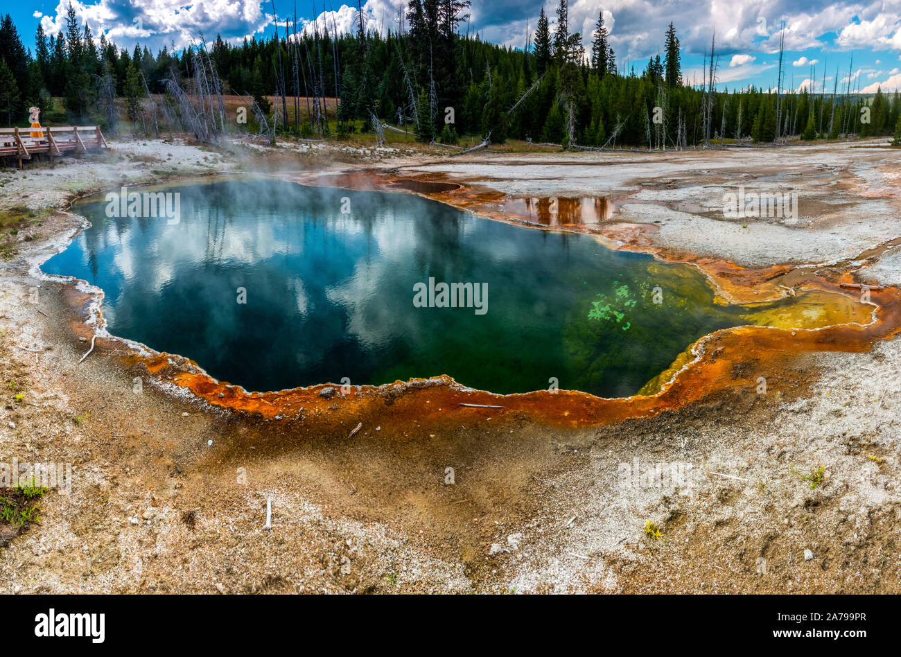 Abyss Pool at West Thumb Geyser Basin Yellowstone National Park Stock ...